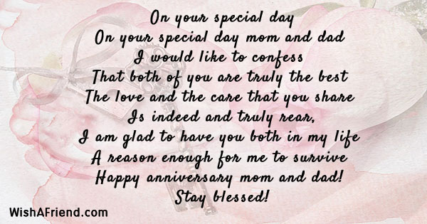 Anniversary Poems For Parents