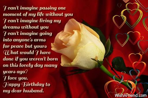 I Can t Imagine Passing One Moment Birthday Wish For Husband