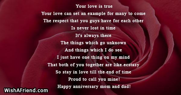 Anniversary Poems For Parents