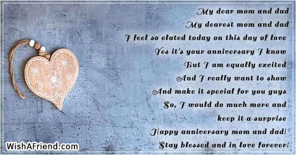 My Dear Mom And Dad Anniversary Poem For Parents