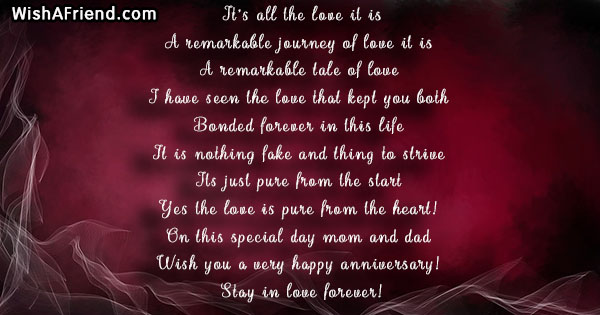 It s All The Love It Is Anniversary Poem For Parents