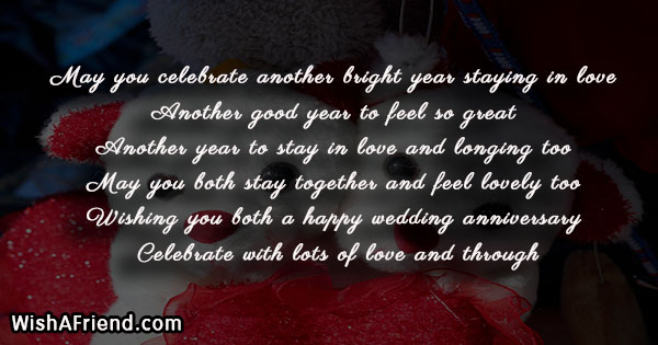 May You Celebrate Another Bright Year Anniversary Card Message