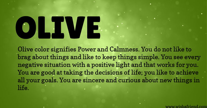 Your Birth Color is Olive