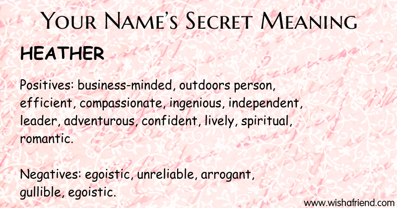 Name Secrets of Heather