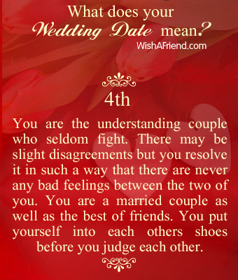 Here's what your wedding date 4 reveals