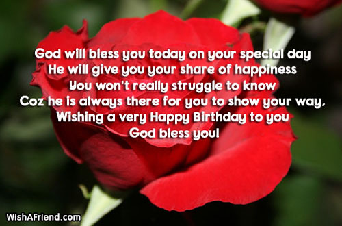 God will bless you today on, Religious Birthday Wish