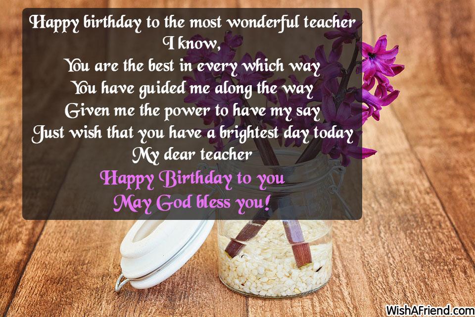 Birthday Messages For Teacher Page 1