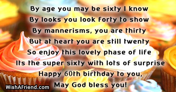 By Age You May Be Sixty 60th Birthday Wish