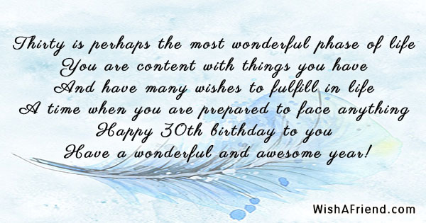 Thirty is perhaps the most wonderful, 30th Birthday Quote
