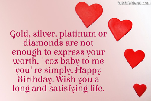 Gold Silver Platinum Or Diamonds Are Birthday Wish For Husband