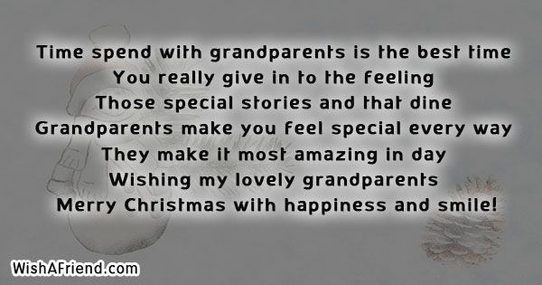 Time spend with grandparents is the, Christmas Message for Grandparents
