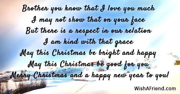 Brother you know that I love, Christmas Message for Brother