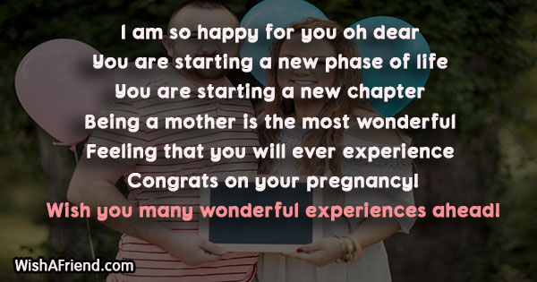 I am so happy for you, Pregnancy Congratulations Message