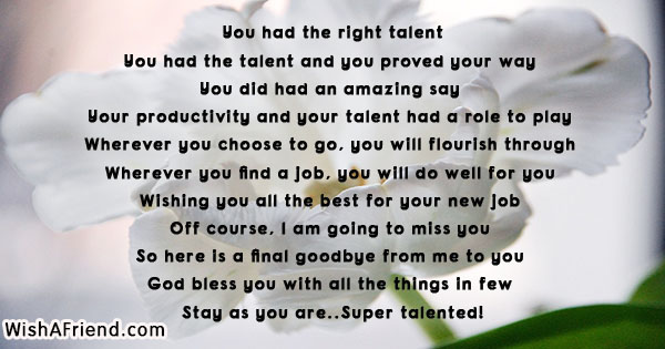 Farewell Poems For Colleagues _ 115 Farewell Messages to Coworkers and ...