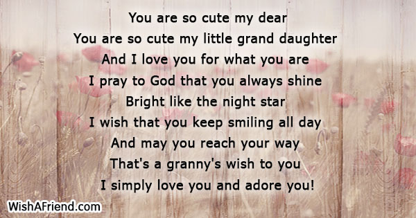 Poems For Granddaughter