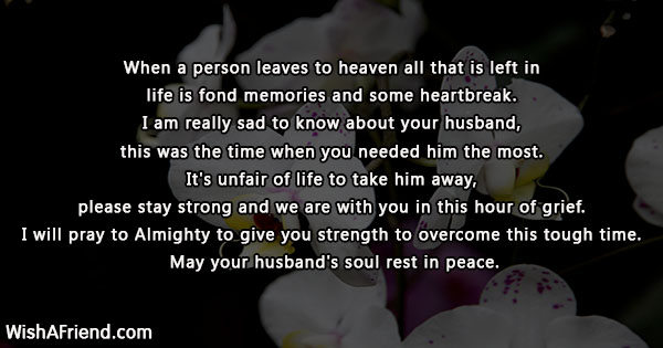 Sympathy Messages For Loss Of Husband And Dad In Heaven - Infoupdate.org